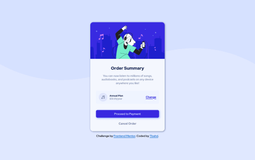 Order Summary Component using css components and flexbox coding challenge solution | Frontend Mentor