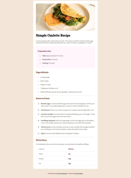 Frontend Mentor | Responsive recipe using vanilla HTML & CSS coding challenge solution