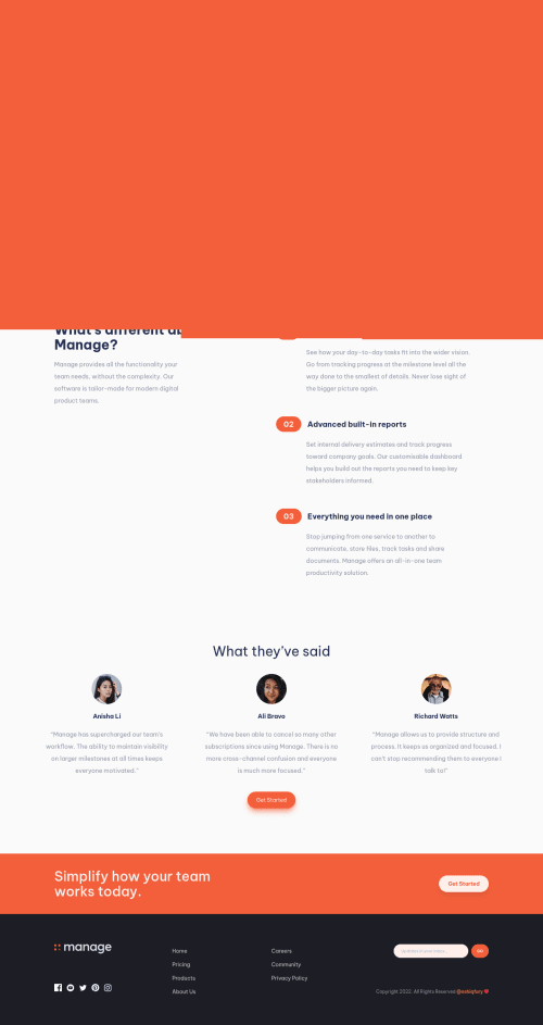 Frontend Mentor | Manage Landing Page using TailwindCSS and Gsap coding challenge solution