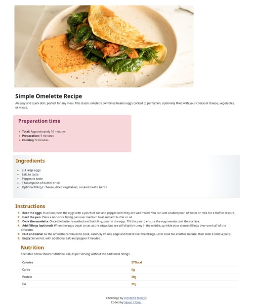 Frontend Mentor | Recipe page - Using HTML|CSS|Bootstrap5 coding challenge solution