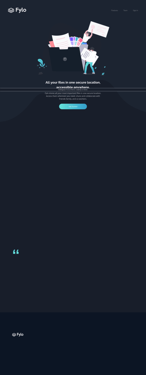Frontend Mentor | Fylo landing page with dark theme and features grid coding challenge solution
