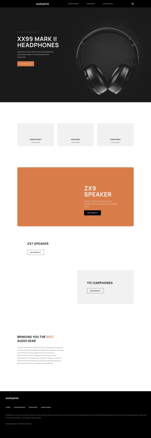 Frontend Mentor | Audiophile site built with react/nextjs coding challenge solution