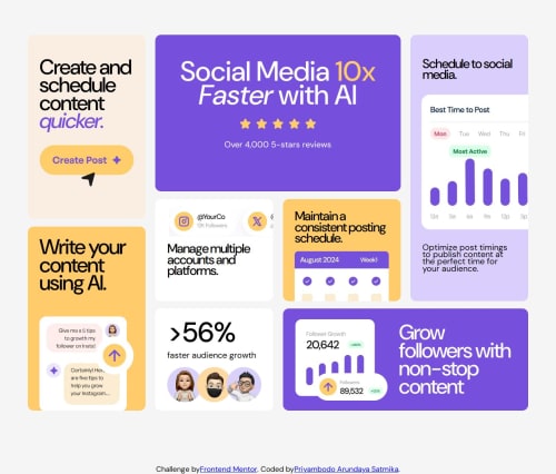 Frontend Mentor | Bento Grid - Vanilla Stack coding challenge solution