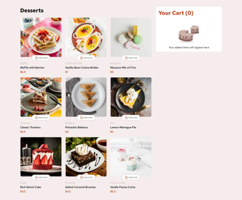 Frontend Mentor | responsive product list with cart coding challenge ... Frontend Mentor | responsive product list with cart coding challenge ...