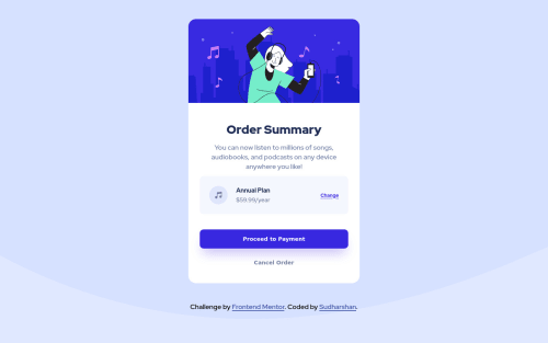 Frontend Mentor | Order summary component using flexbox coding challenge solution