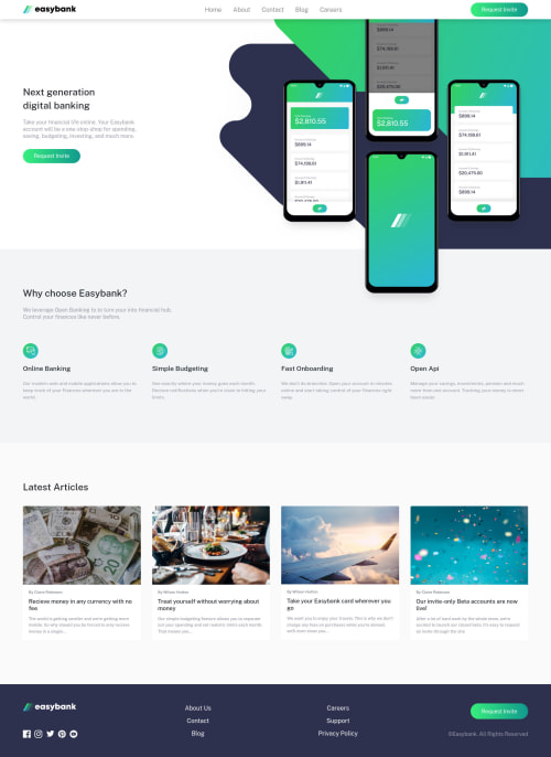 Frontend Mentor | Easybank landing page using reactJs coding challenge solution
