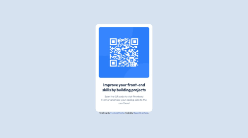 Responsive QR-Code page using display:flex coding challenge solution