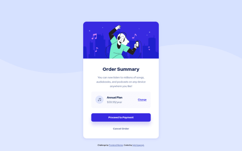 Order summary component coding challenge solution