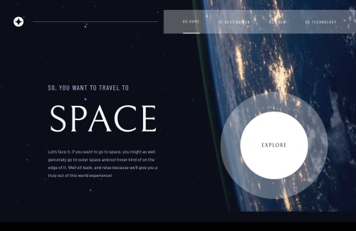 Frontend Mentor | Space tourism website build with ReactJS, SCSS coding challenge solution