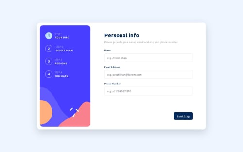 Frontend Mentor | Multi Steps Form By Using React coding challenge solution