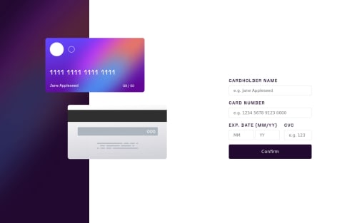 Frontend Mentor | Interactive card details form coding challenge solution