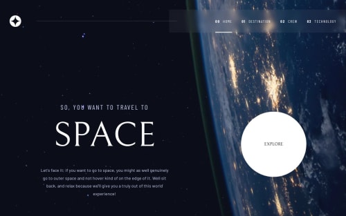 Frontend Mentor | Responsive Space Tourism Website using HTML, CSS, and Vanilla JS coding ...