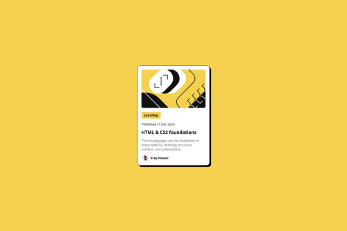 Frontend Mentor Card Created In Html Css Using Flexbox Coding