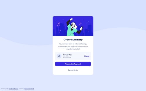 Order summary component using HTML and CSS coding challenge solution