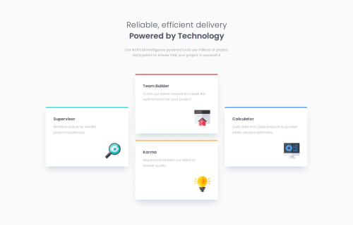 Frontend Mentor | Responsive Four Card Feature Section coding challenge solution
