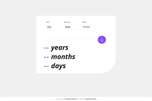 Responsive Age Calculator using || HTML || CSS || JavaScript. coding challenge solution ...