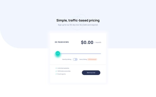 Frontend Mentor | Interactive pricing component Using CSS Grid and Flexbox coding challenge solution