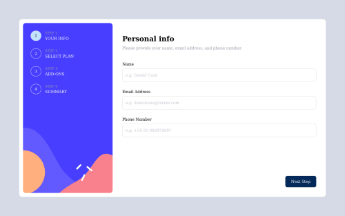 Frontend Mentor | Responsive MultiStep form using React Hook Form with Zod coding challenge solution