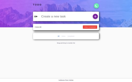 Frontend Mentor | Todo App made in Angular with Material Design coding challenge solution
