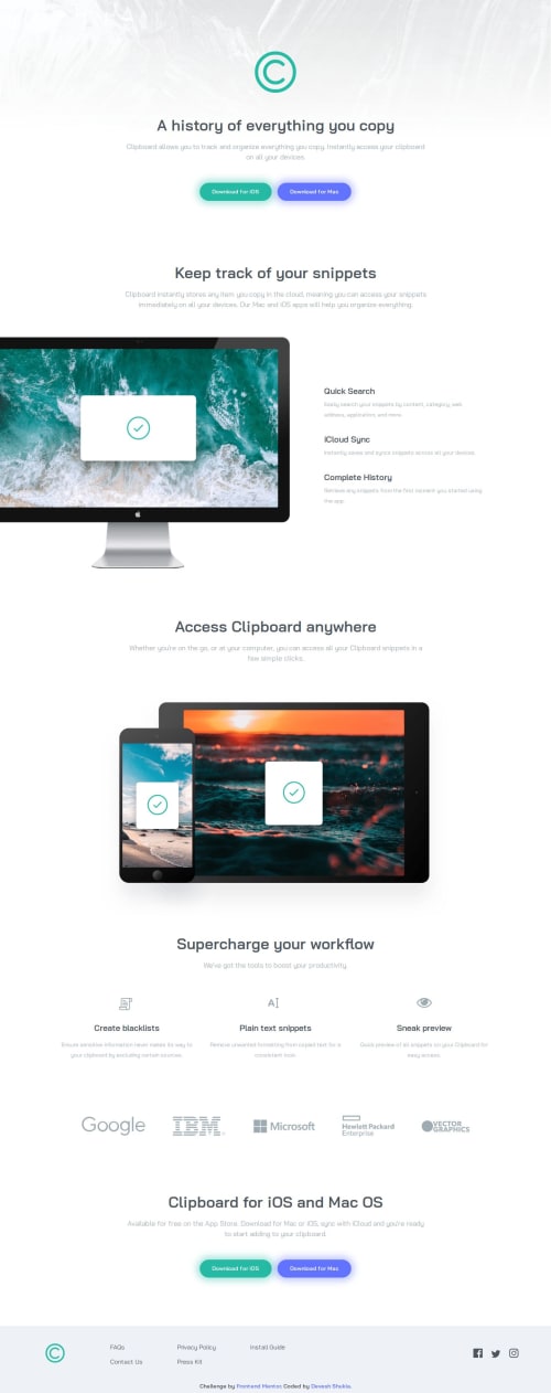 Frontend Mentor | Clipboard Master Website - Using Flexbox coding challenge solution