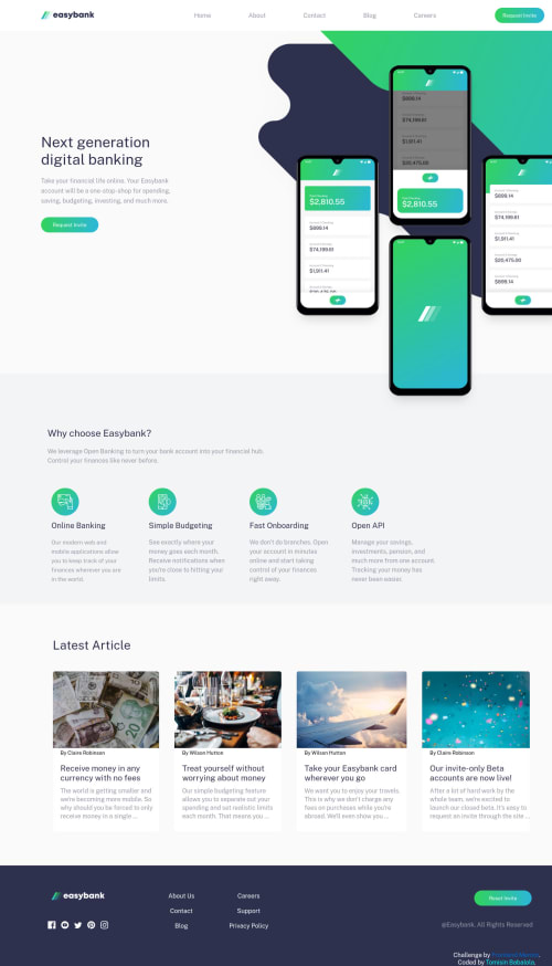 Responsive landing page using CSS flexbox, CSS grid and Javascript. coding challenge solution