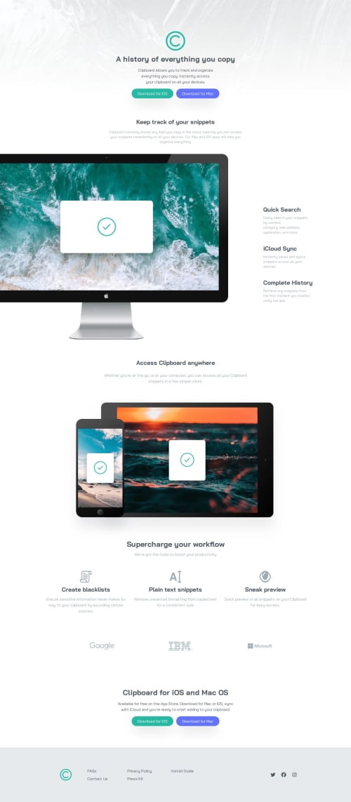 Frontend Mentor | Clipboard landing page coding challenge solution