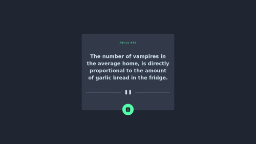 Frontend Mentor | Advice Generator Using ReactJS and TailwindCSS for styling coding challenge ...
