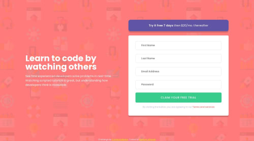 Frontend Mentor | Intro component with sign-up form coding challenge solution