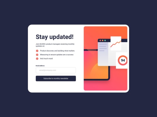 Frontend Mentor | Newletter Signup Form JS coding challenge solution