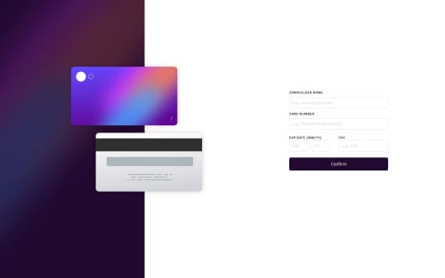 Responsive Interactive Card Details coding challenge solution