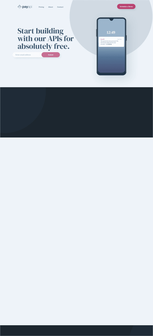 Frontend Mentor | PayAPI website with React and framer-motion coding challenge solution
