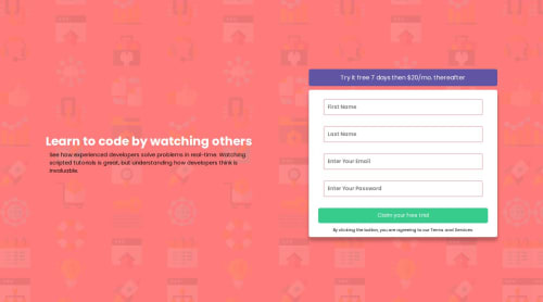 responsive form using html css and js coding challenge solution