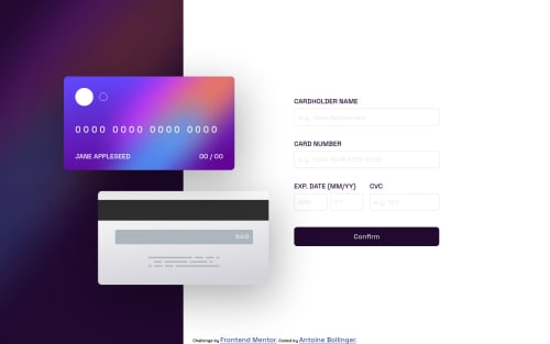 Frontend Mentor | Interactive card detail using CSS Flex and Vanilla JS ...