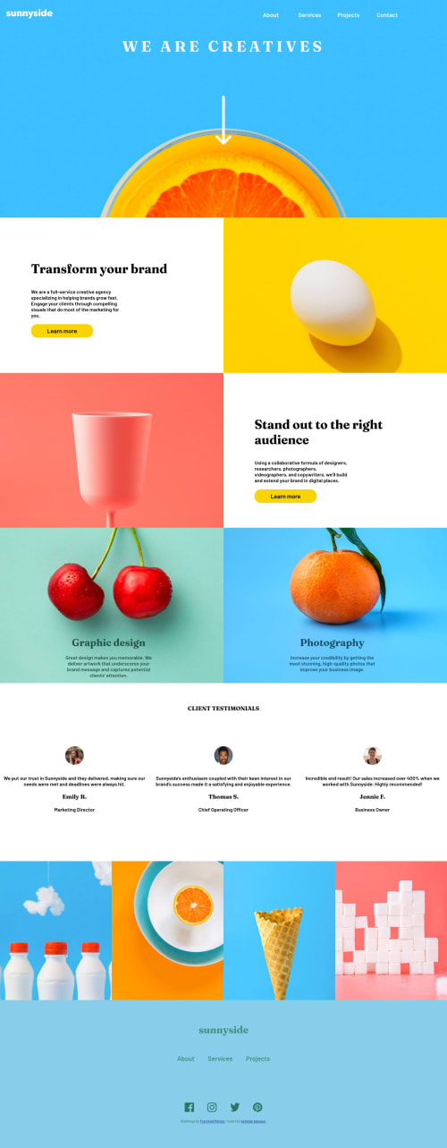 Frontend Mentor | Responsive landing page using css grid and flex box coding challenge solution