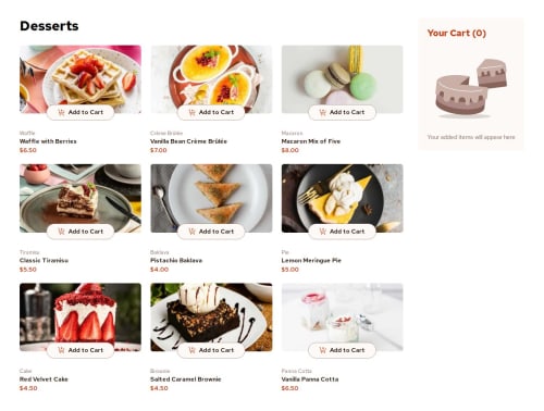 Frontend Mentor | A product cart frontend app using Next JS and Zustand coding challenge solution