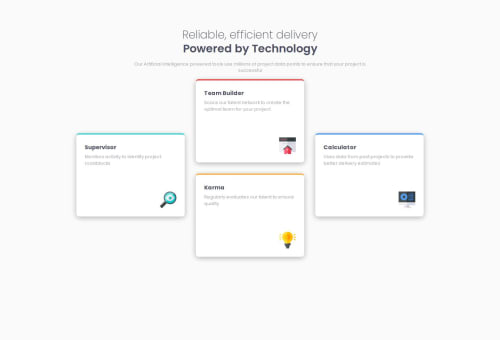 Responsive Four card feature section using CSS Grid coding challenge solution | Frontend Mentor