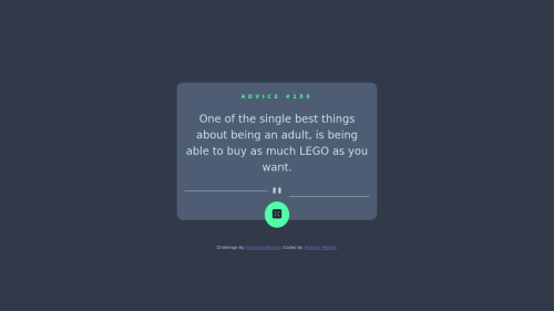 Advice generator App coding challenge solution | Frontend Mentor