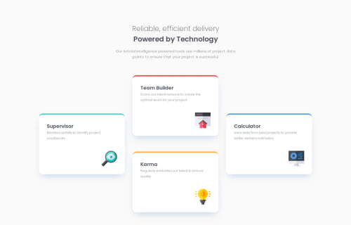 Four card feature section coding challenge solution | Frontend Mentor