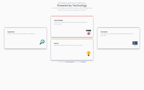 Frontend Mentor | Four Card section using grid coding challenge solution