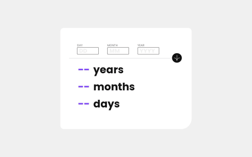 Age calculator page with html, css and javascript coding challenge solution