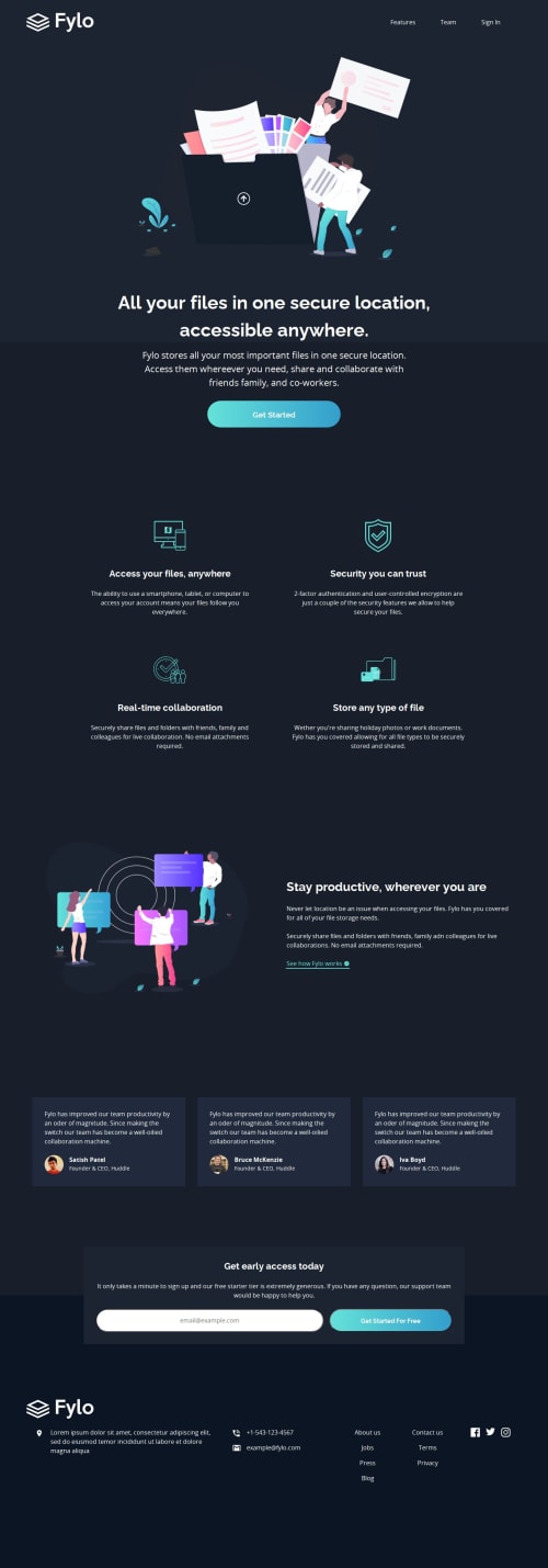 Responsive Landing Page using vanilla HTML, CSS coding challenge solution | Frontend Mentor