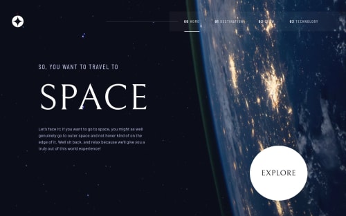 Frontend Mentor | Space Tourism Website coding challenge solution