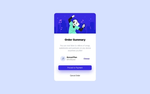 Frontend Mentor | Order Summary Component coding challenge solution Frontend Mentor | Order Summary Component coding challenge solution