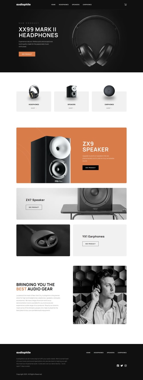 Frontend Mentor | Responsive Audiophile Website with React.js, TypeScript, and Tailwind coding ...