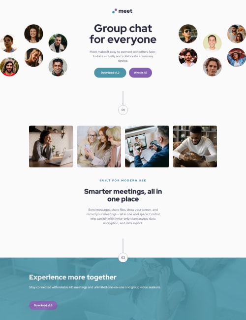 Frontend Mentor | Meet Landing Page with Sass coding challenge solution