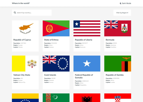 rest-country-api with HTML CSS and JAVASCRIPT coding challenge solution