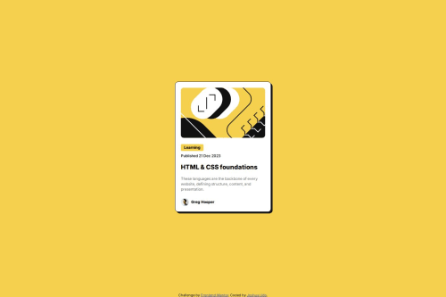 Frontend Mentor Blog Preview Card Solution Coding Challenge Solution