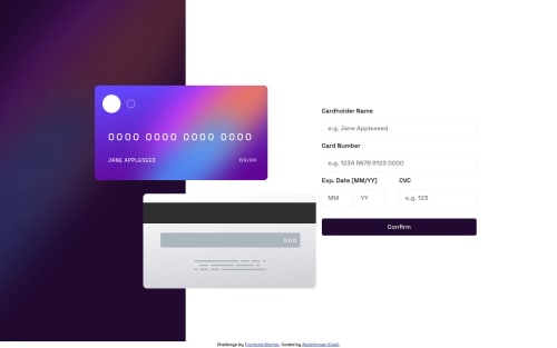 Frontend Mentor | interactive-card-details-form-main coding challenge solution
