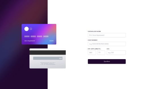 Frontend Mentor | Card validation form using Vite, React, and Typescript coding challenge solution