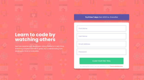 Frontend Mentor | Intro with sign up form using Flexbox coding challenge solution